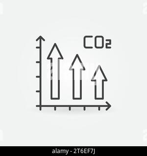 Carbon Dioxide CO2 Bar Chart with Arrow vector concept modern icon or ...