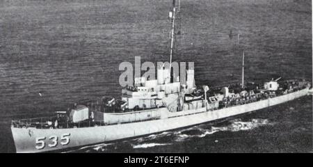 USS Lewis (DE-535) underway in the Atlantic Ocean on 22 September 1944 ...