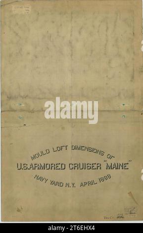 USS Maine (ACR-1)- Mould Loft Dimensions, Booklet 1 Stock Photo - Alamy