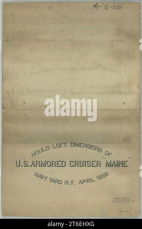 USS Maine (ACR-1)- Mould Loft Dimensions, Booklet 1 Stock Photo - Alamy