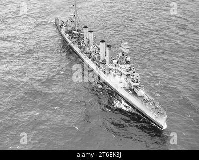USS Marblehead (CL-12) underway in San Diego harbor on 10 January 1935 ...