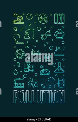 Stop Pollution concept outline minimal horizontal Frame or Background ...