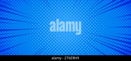 Light blue radial dotted comic background. Speed lines wallpaper with ...