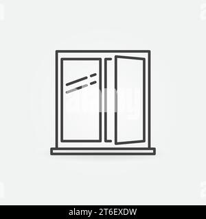 Opened Window with Sill vector concept colored icon or symbol Stock ...