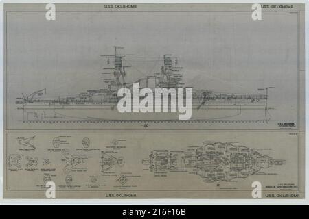 USS Oklahoma (BB-37) Booklet of General Plans Sheet 3 Stock Photo - Alamy