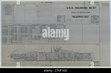 USS Oklahoma (BB-37) Booklet of General Plans Sheet 2 Stock Photo - Alamy