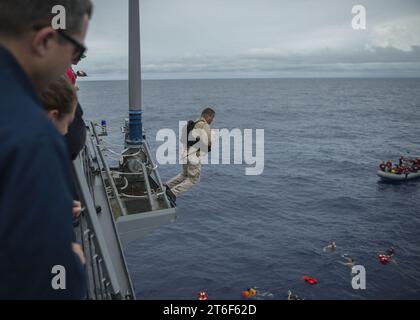 USS Preble swim call 130809 Stock Photo - Alamy