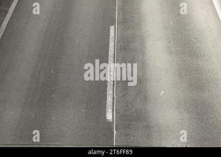 Road marking central reservation, concrete, road surface on a motorway ...