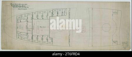 USS Terror (BM-4)- Plan of Berth Deck showing position of Blowers, etc ...