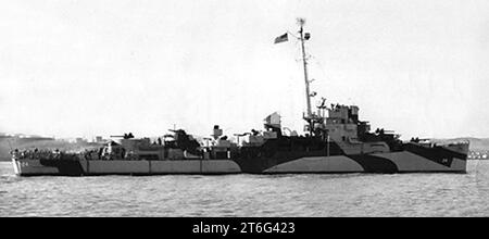 USS Whitman (DE-24) underway off the Mare Island Naval Shipyard on 21 ...