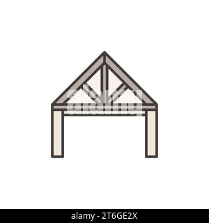 House Roof Truss System vector concept colored icon or sign Stock ...