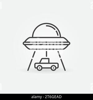 UFO Abducting a Car vector concept Abduction outline seamless pattern ...