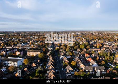 Übersicht über die Stadt Willich aus der Vogelperspektive. Zu sehen die ...