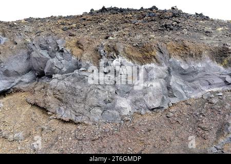 Flow of lava of the volcano Teneguia, La Palma, erupted in 1971, Canary ...