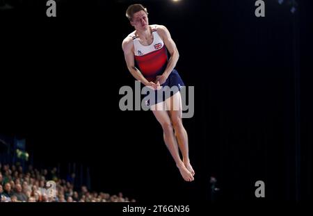 Great Britain's Fred Teague competes in the Men's Tumbling ...