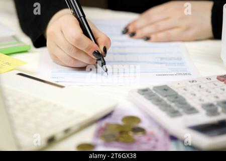 Accountant fill italian tax form F24 Unified payment model in end of ...