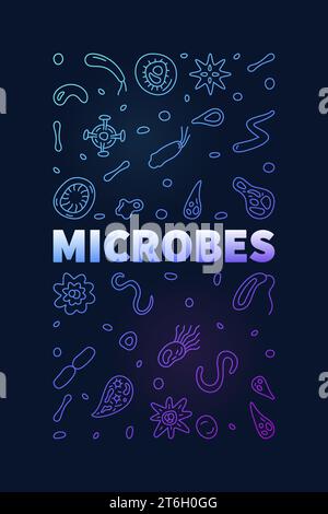 Vector microbes outline banner - concept illustration made with ...