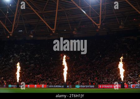 Pyrotechnics ahead of the UEFA Europa League quarter-final, second leg ...