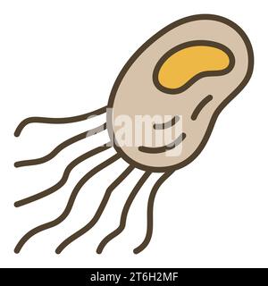 Prokaryote Microbe vector concept icon or symbol in outline style Stock ...