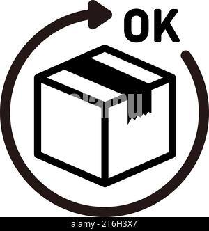 Parcel return icon for delivery and logistics or cargo service, vector ...