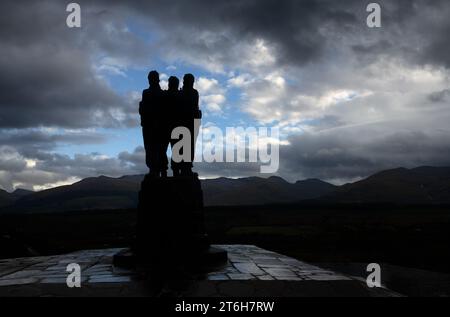 Heavy clouds and a desolate view at the Commando memorial, lochaber ...