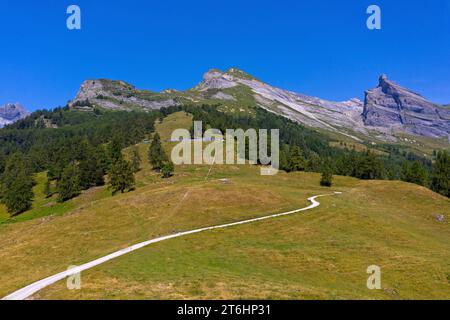 The prominent head of the Dent de Chamosentze peak, Bernese Alps ...