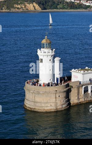 Lighthouse in the harbour of Getxo near Bilbao, Spain Stock Photo - Alamy
