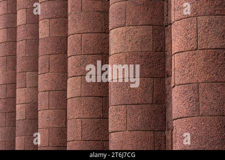 architectural background - massive granite engaged columns on the ...