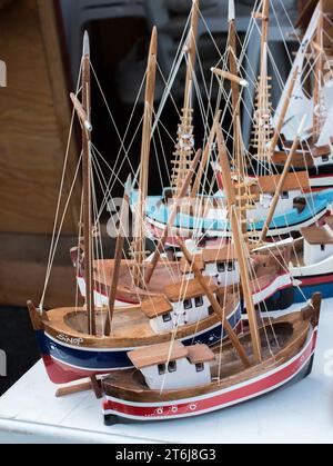 Set of mini size colorful model boats Stock Photo - Alamy