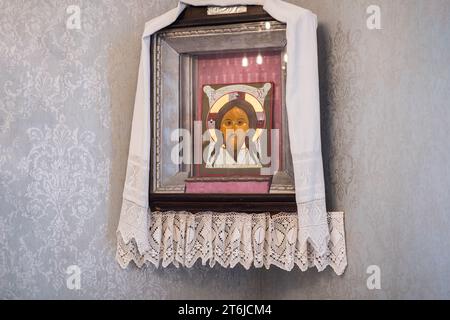 Ancient orthodox icon Corner. Home altar Stock Photo - Alamy