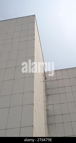 tall white building with a rectangular pattern Stock Photo - Alamy