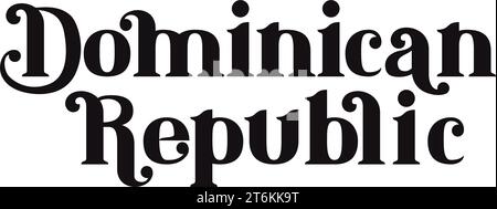 An illustration of Dominican Republic lettering written with shattered ...