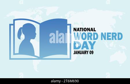 National Word Nerd Day. Vector illustration. January 9. Suitable for ...