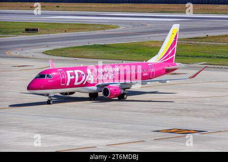Fuji Dream Airlines (FDA) airplane is pictured during the Nagoya Aviation Culture Festa at ...