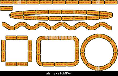 Attention signs set. curve rectangular empty outer frame of danger and ...