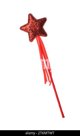 Beautiful red magic wand isolated on white, top view Stock Photo - Alamy