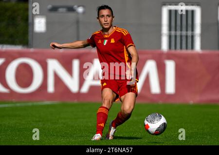 Lucia Di Guglielmo of A.S. Roma Women and Amalie Vangsgaard of Juventus F.C. Womenduring the ...