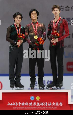(L-R) Adam SIAO HIM FA of France, silver, Yuma Kagiyama of Japan, gold ...