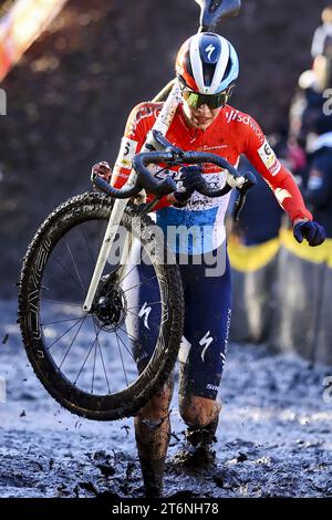 Luxembourgian Marie Schreiber pictured in action during the women elite ...