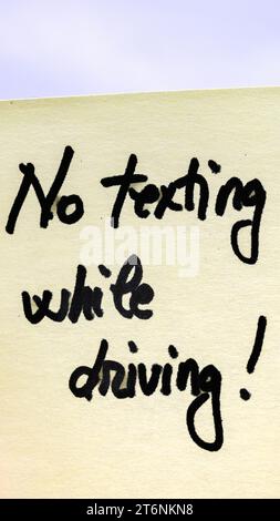 No Texting While Driving Sticker on car, USA Stock Photo - Alamy