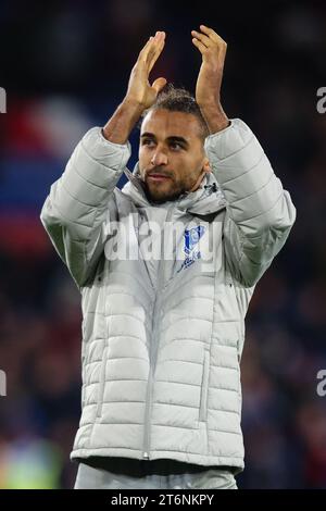 Dominic Calvert-Lewin #9 of Everton applauds the travelling fans during ...