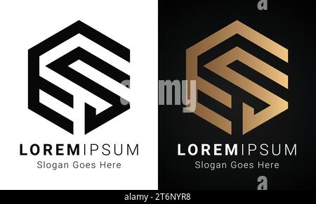 Luxury Initial SE or ES Monogram Text Letter Logo Design Stock Vector ...
