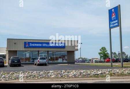 Sign at the entrance to a Sherwin Williams store in Venice, Florida ...