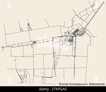 Street roads map of EMMER-COMPASCUUM, NETHERLANDS Stock Vector Image ...