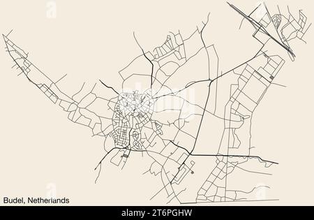 Street roads map of BUDEL, NETHERLANDS Stock Vector Image & Art - Alamy