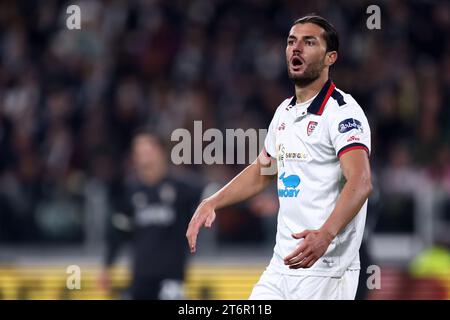 Alberto Dossena of Cagliari Calcio in action during the Serie A match ...