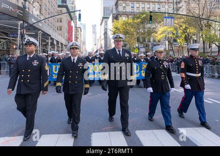 Commanding officer CAPT Benjamin Oakes (C) of USS New York (LPD-21 ...