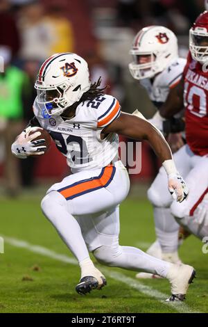 Auburn running back Damari Alston (22) runs the ball against Arkansas ...