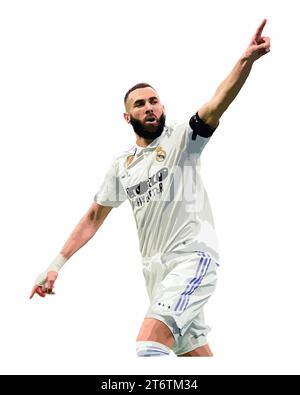 Karim Benzema French professional football Player with white Background ...