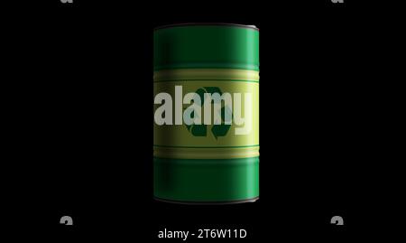 Recycling ecology reuse barrels in row concept. Green environment and ...